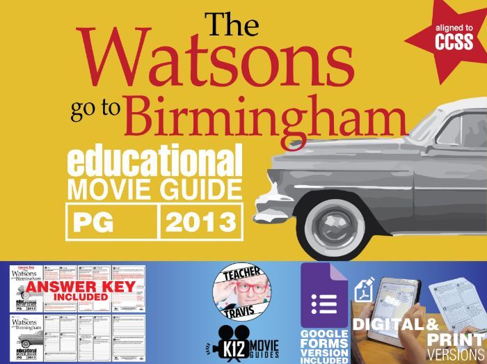 The Watsons Go to Birmingham Movie Guide | Questions | Worksheet (PG ...