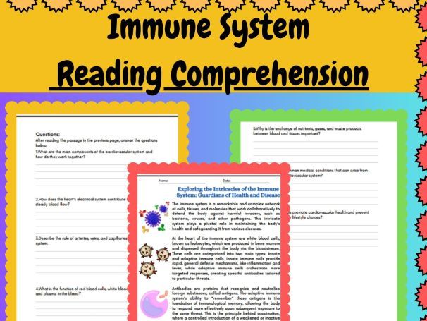 Human Body Systems | Immune System | Reading Comprehension | Teaching ...