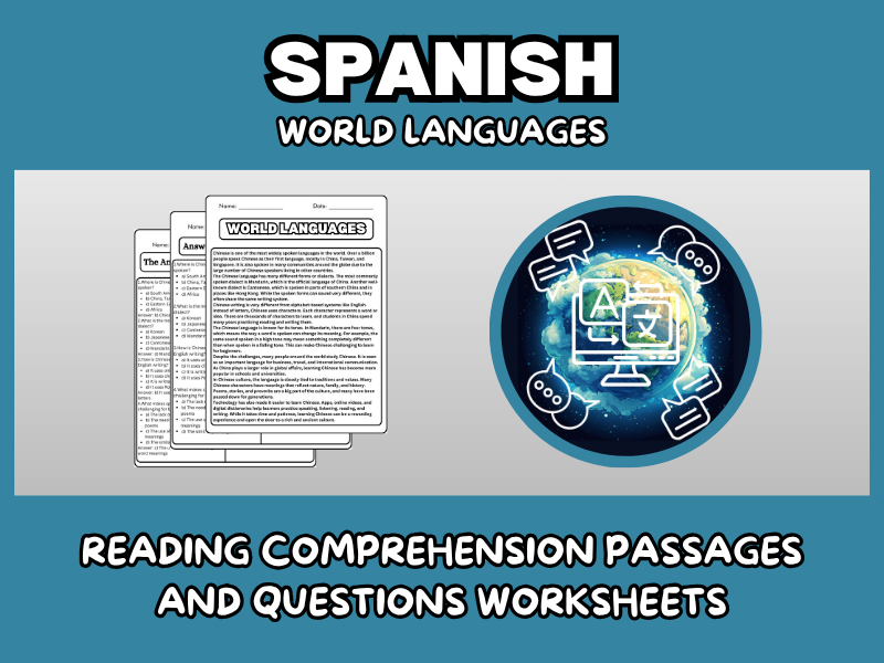 Spanish - World Languages Reading Comprehension Passages and Questions ...