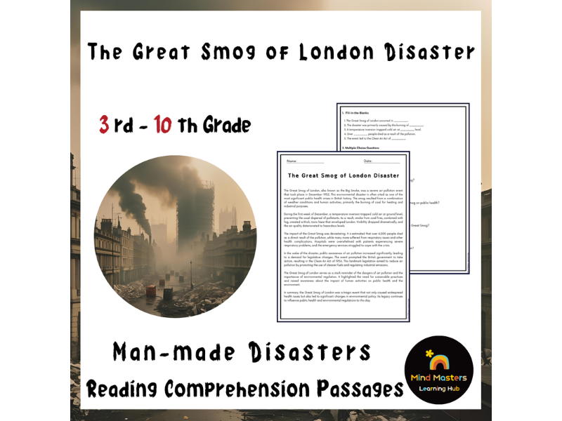 The Great Smog of London Disaster Reading Comprehension Passages ...
