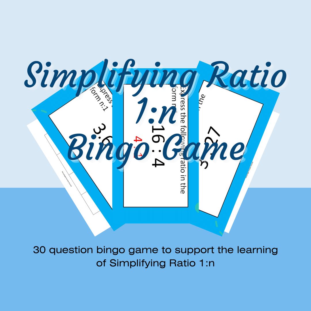 Simplifying Ratio 1:n Maths Bingo Game Activity | Teaching Resources