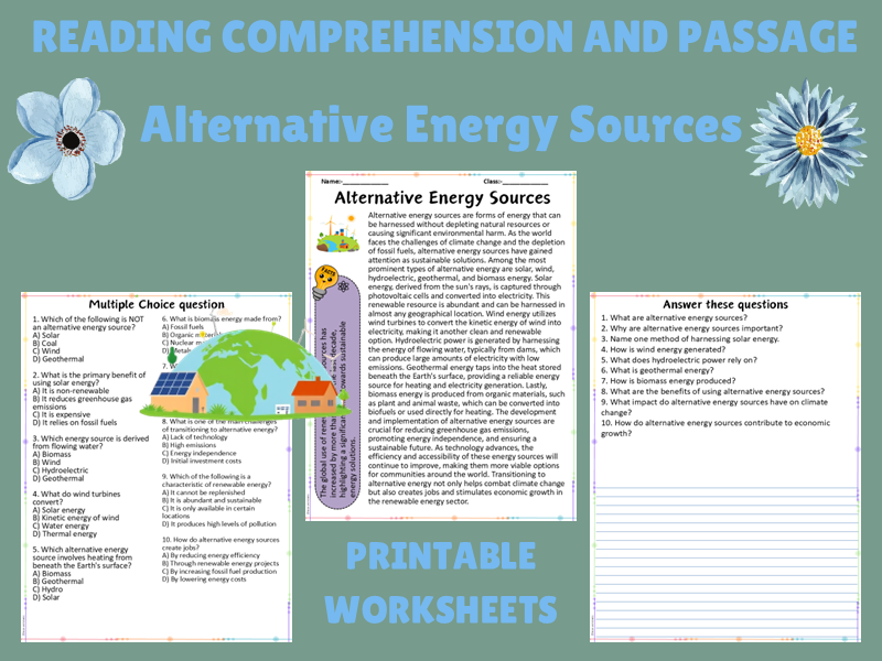 Exploring Alternative Energy Sources: Engaging Passage with Discussion ...