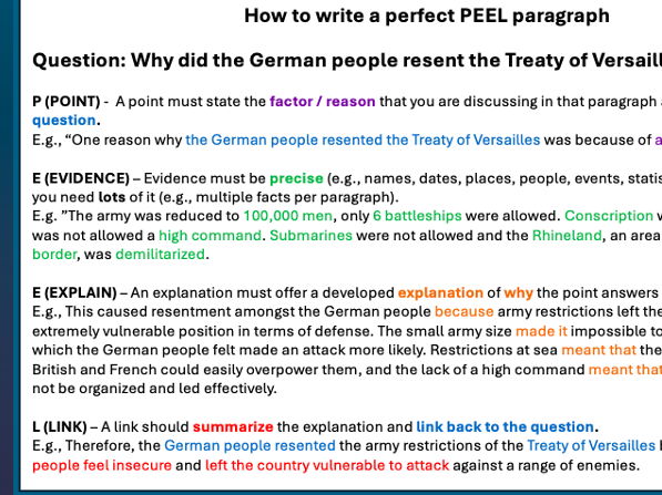 Model Answer - PERFECT PEEL PARAGRAPH | Teaching Resources