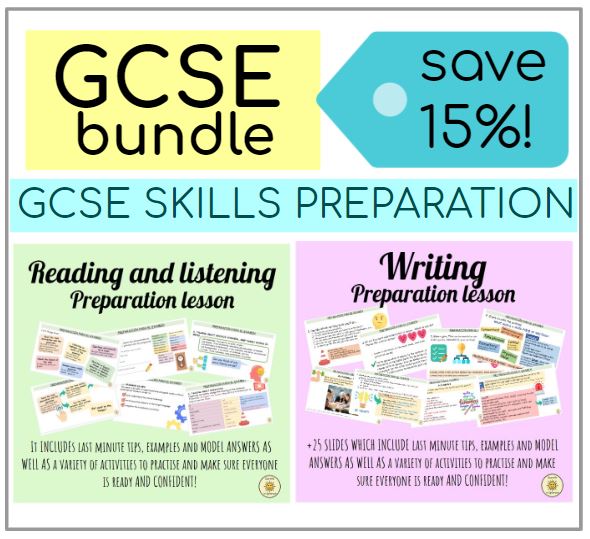BUNDLE - SPANISH GCSE WRITING + READING and LISTENING SKILLS EXAM ...