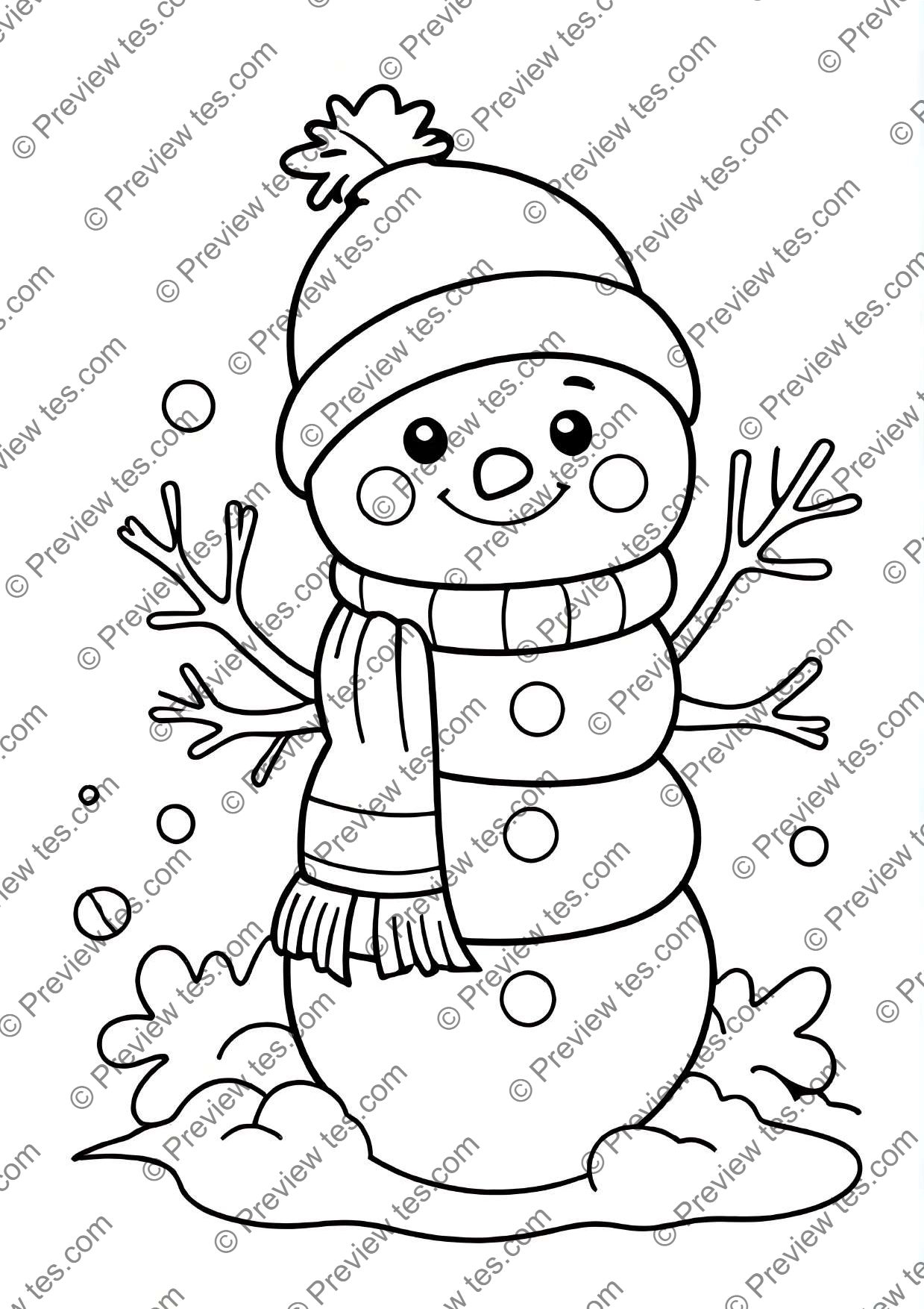 Winter Snowman Colouring Pages | Printable Winter Worksheets | Art ...