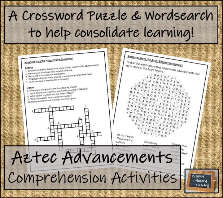 Advancements of the Aztec Empire Reading Comprehension | Year 5 or Year ...