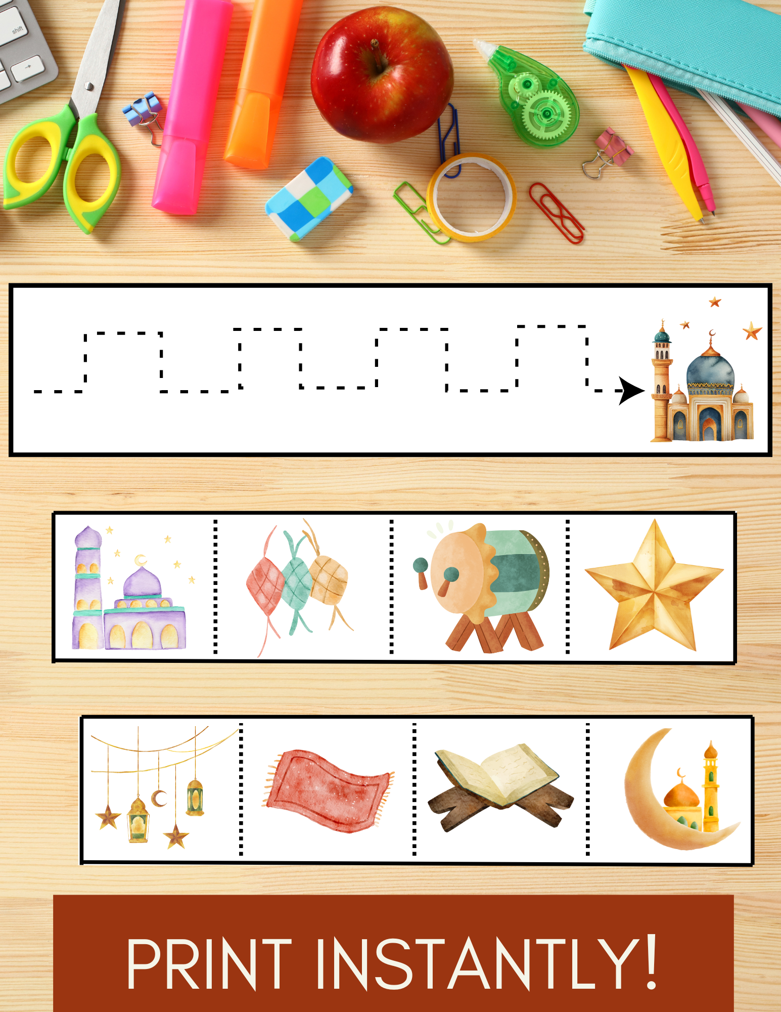 Eid al-Fitr Scissor Skills Set | Muslim Montessori Preschool Resource ...