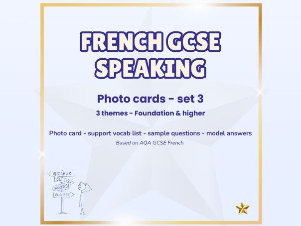 Photo cards – New French GCSE Speaking (AQA) – Set 3 | Teaching Resources