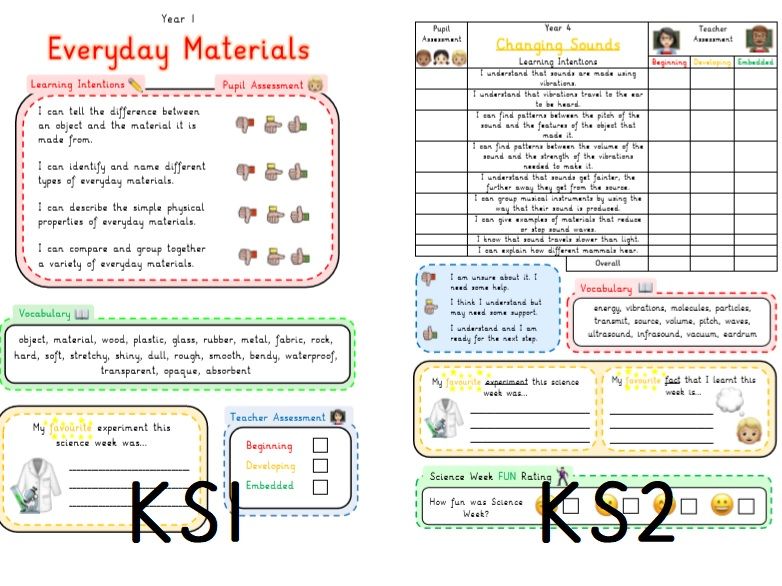 Primary Science Subject Knowledge Assessment Sheets Year 1 - 6 ...