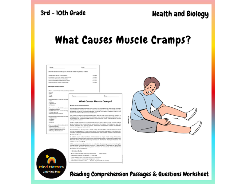 What Causes Muscle Cramps? Reading Comprehension Passages & Questions ...