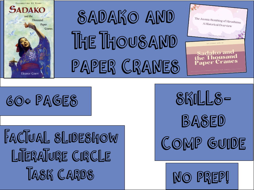 HUGE Resource Bundle - Sadako & the Thousand Paper Cranes - Workbook ...