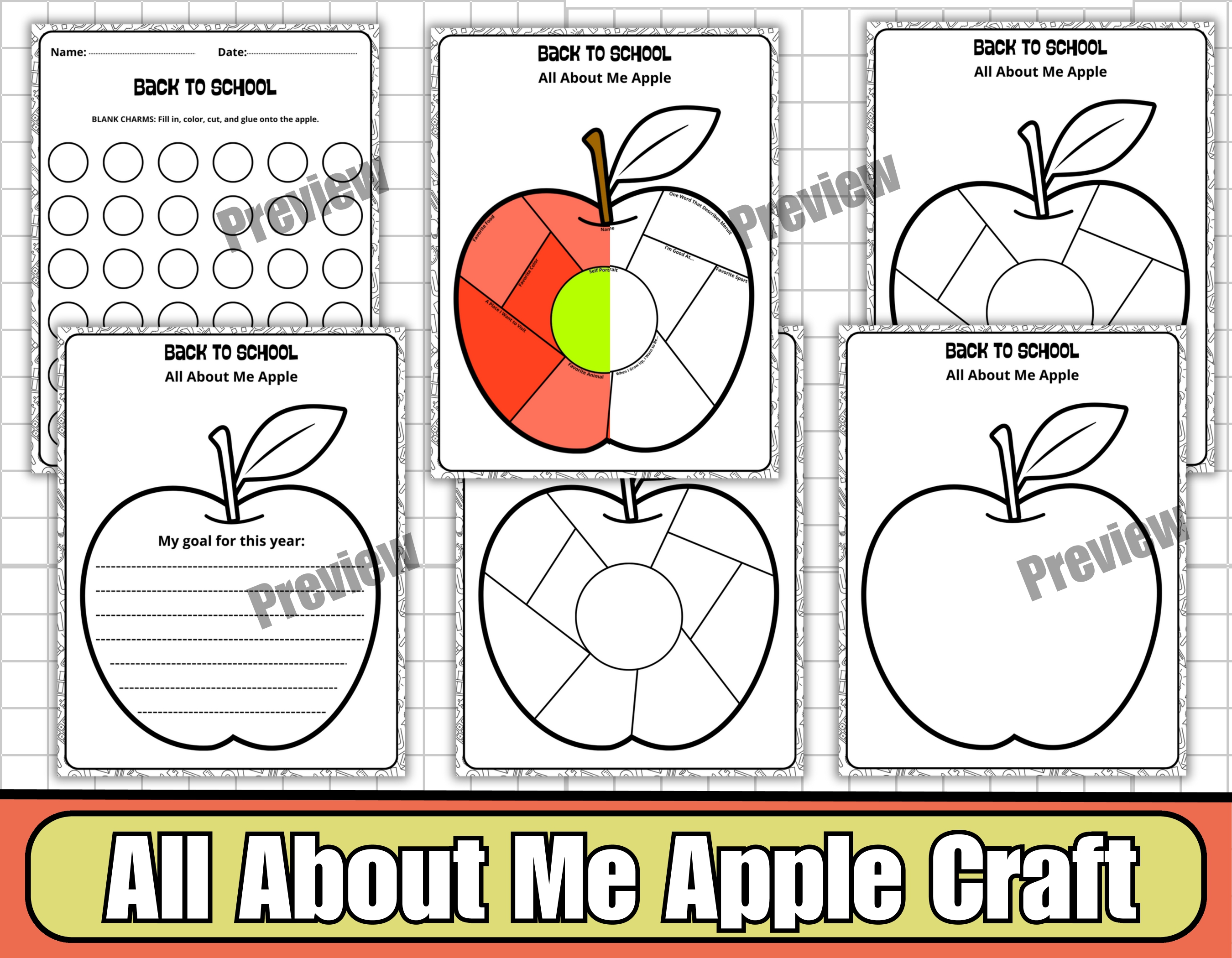All About Me Apple Craft | Get to Know Me Activity-First Week of School ...