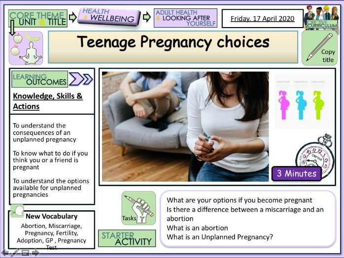 Teenage Pregnancy + Choices PSHE | Teaching Resources