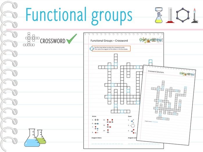 Functional groups in organic chemistry - Crossword (KS5) | Teaching ...