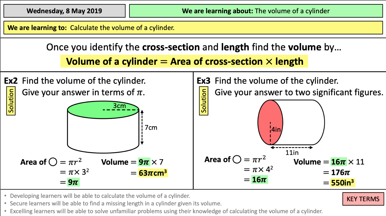 Volume Of A Cylinder Worksheet With Answers Tes Samuel Gamble s Math 