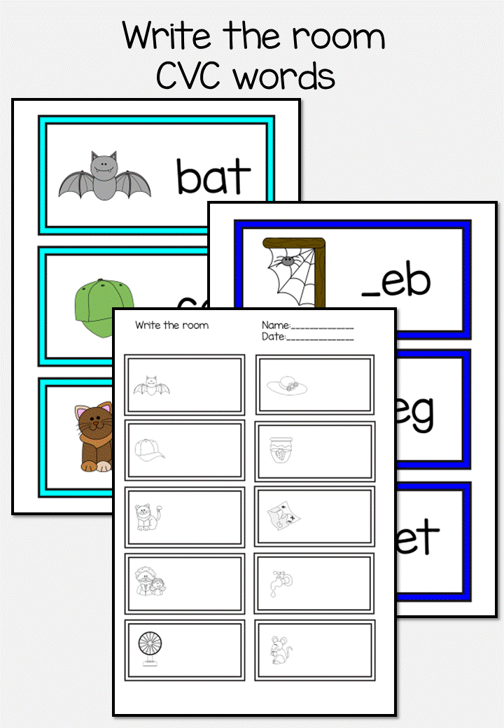 Interactive CVC Words Write the Room Activity Pack for Phonics Practice ...
