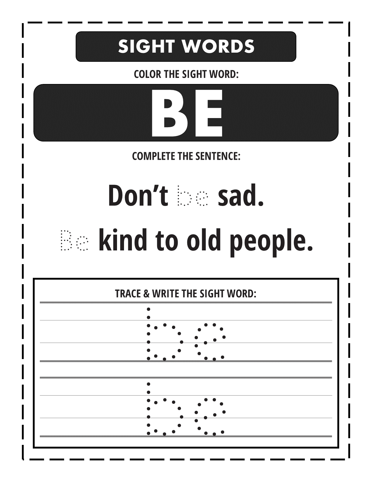 Sight Words Activity Book (Trace and Write the Word) | Teaching Resources