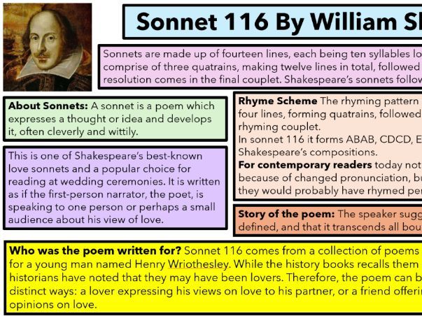 Edexcel iGCSE Poetry: Sonnet 116 | Teaching Resources