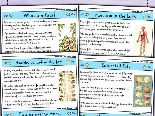 Fats - Flashcards | Biology | Structure, Types & Functions | Teaching ...