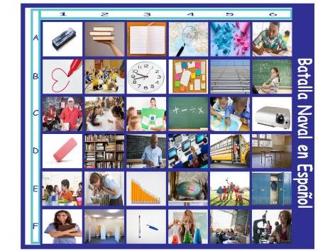 School Items, Places, and Subjects 6 Spanish Photo Game Bundle ...