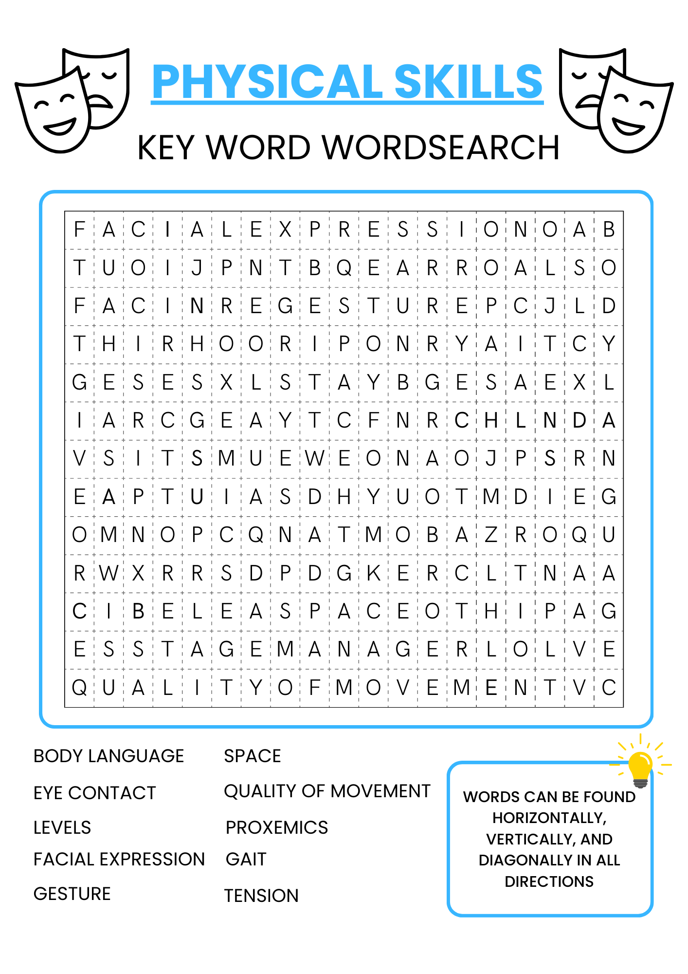 Drama Key Word Themed Word Search Puzzles: Theatre Classroom Activity ...