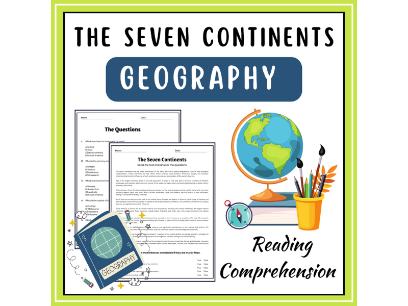 Geography Reading Comprehension Passages & Questions Worksheets Bundle ...