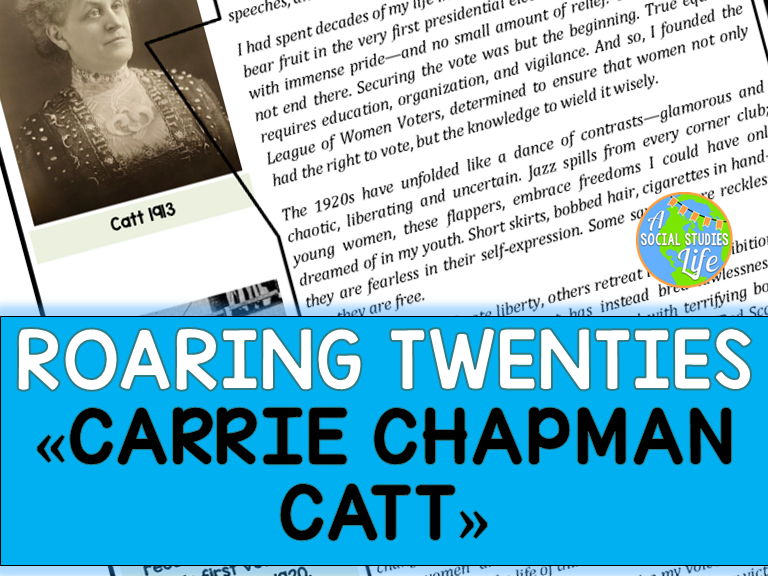 Carrie Chapman Catt on the Roaring Twenties POV | Teaching Resources