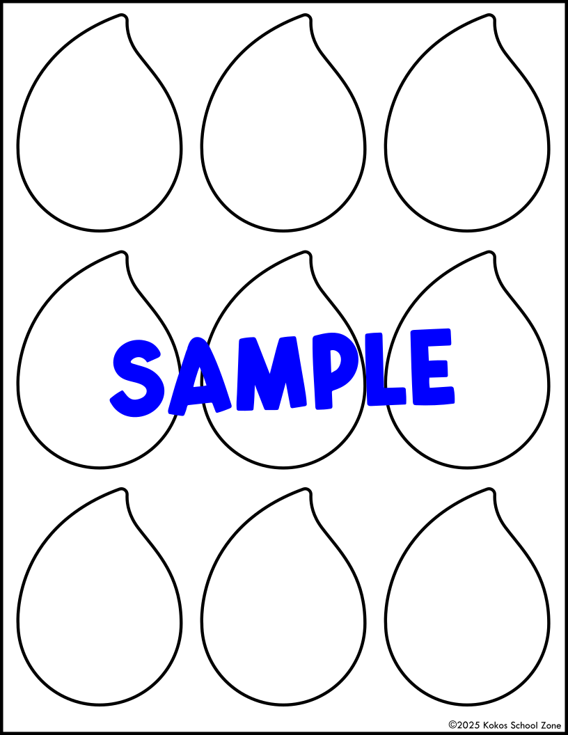Rain Drop Template - Printable - | Teaching Resources