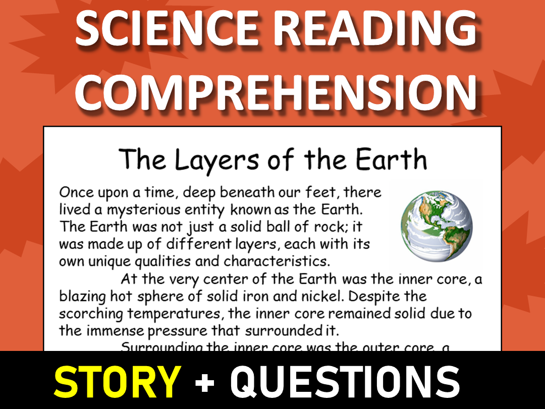 The Layers of the Earth Reading Science Story Comprehension Questions ...