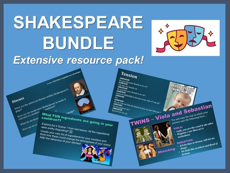 Shakespeare DRAMA Bundle: Romeo & Juliet, Macbeth and Twelfth Night ...