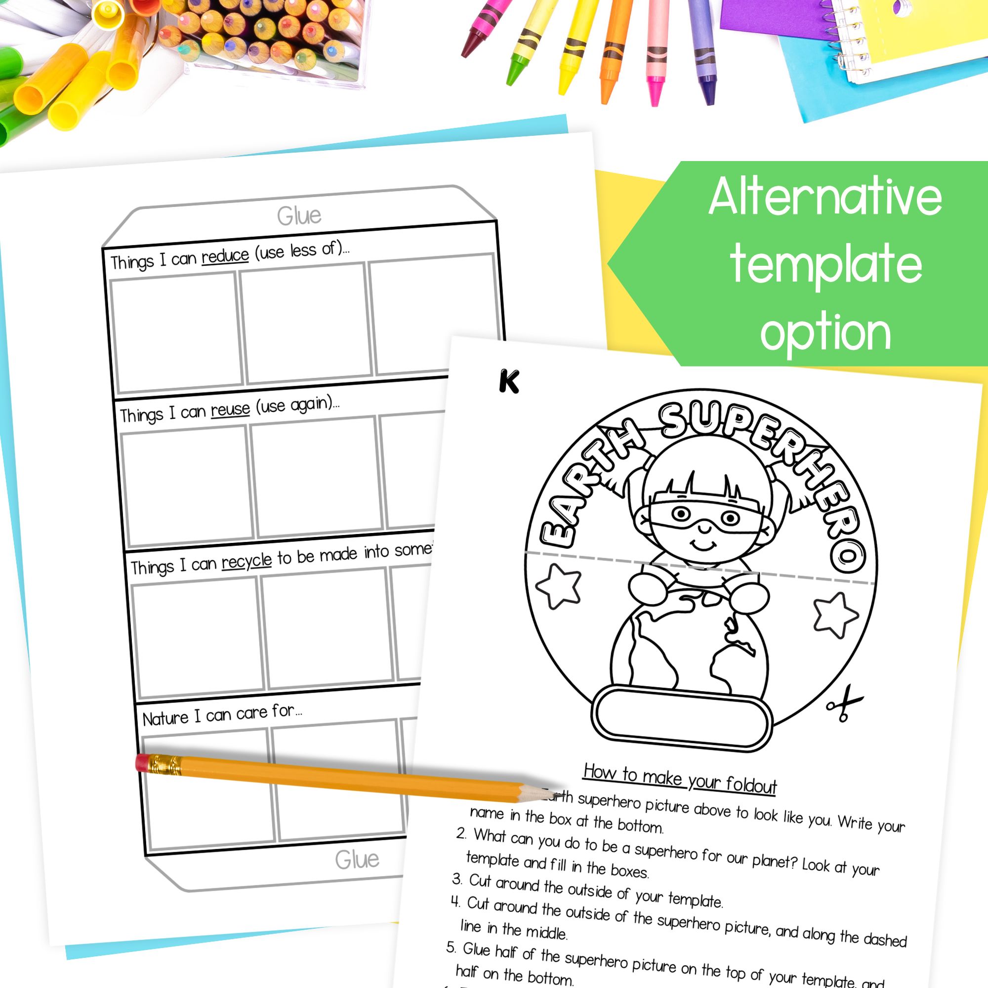 Earth Day superhero writing foldable craft activity KS1 KS2 | Teaching ...