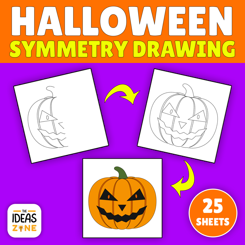 Halloween Symmetry Challenge: Complete the Spooky Half and Color Your ...