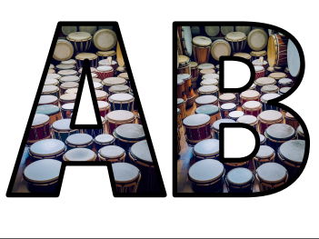 Drums Drum Kits Music Banging Lettering Set Display Title Letters ...