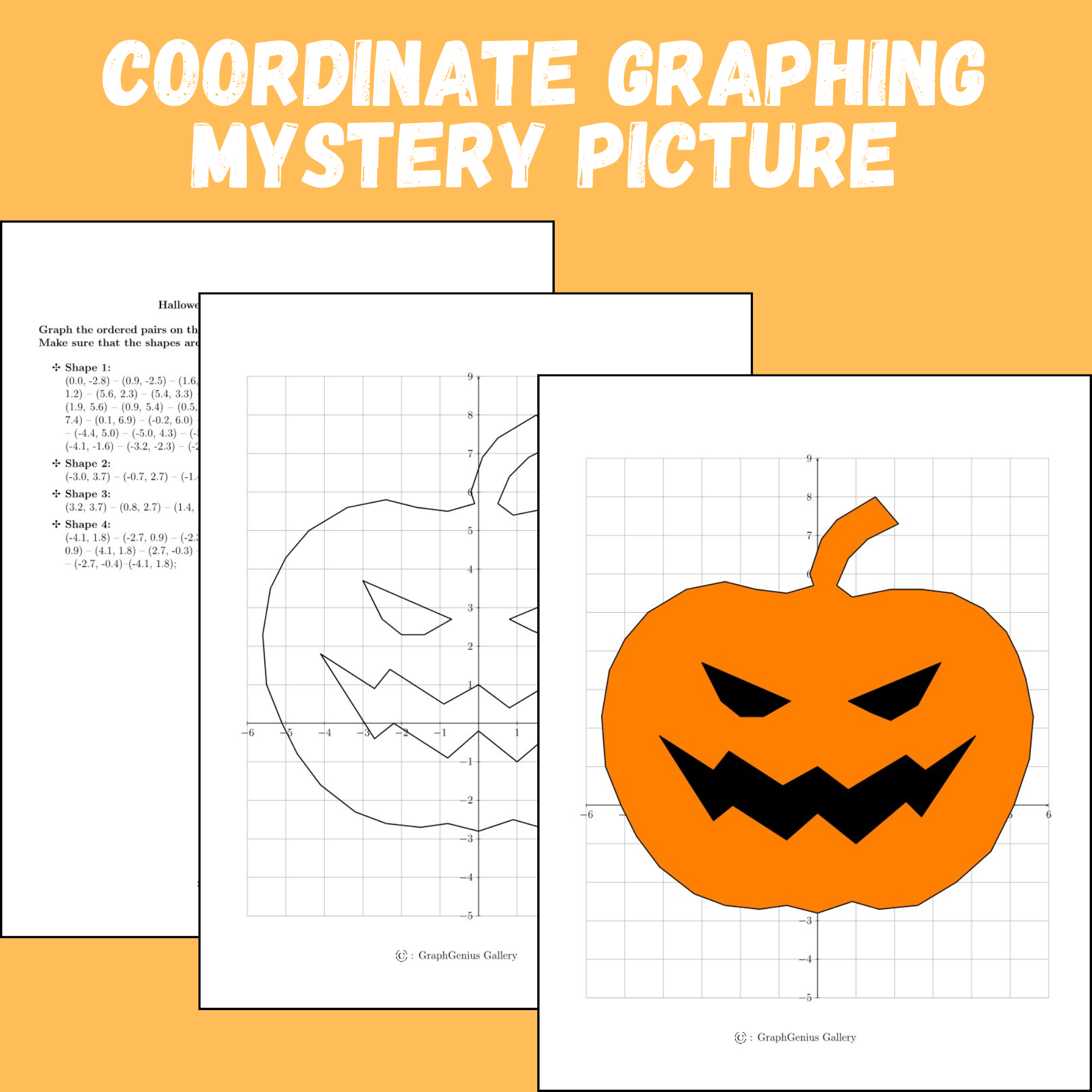 Halloween Coordinate Plane Graphing Pictures | Fun Halloween Math ...