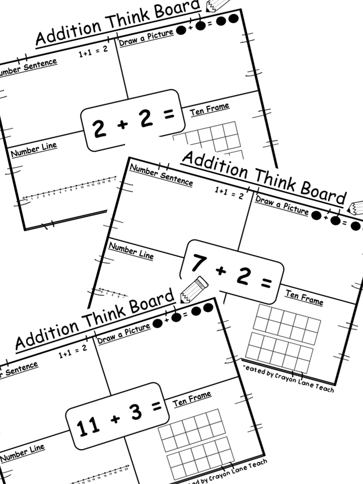 Addition Think Boards within 5, 10 and 20 | Teaching Resources