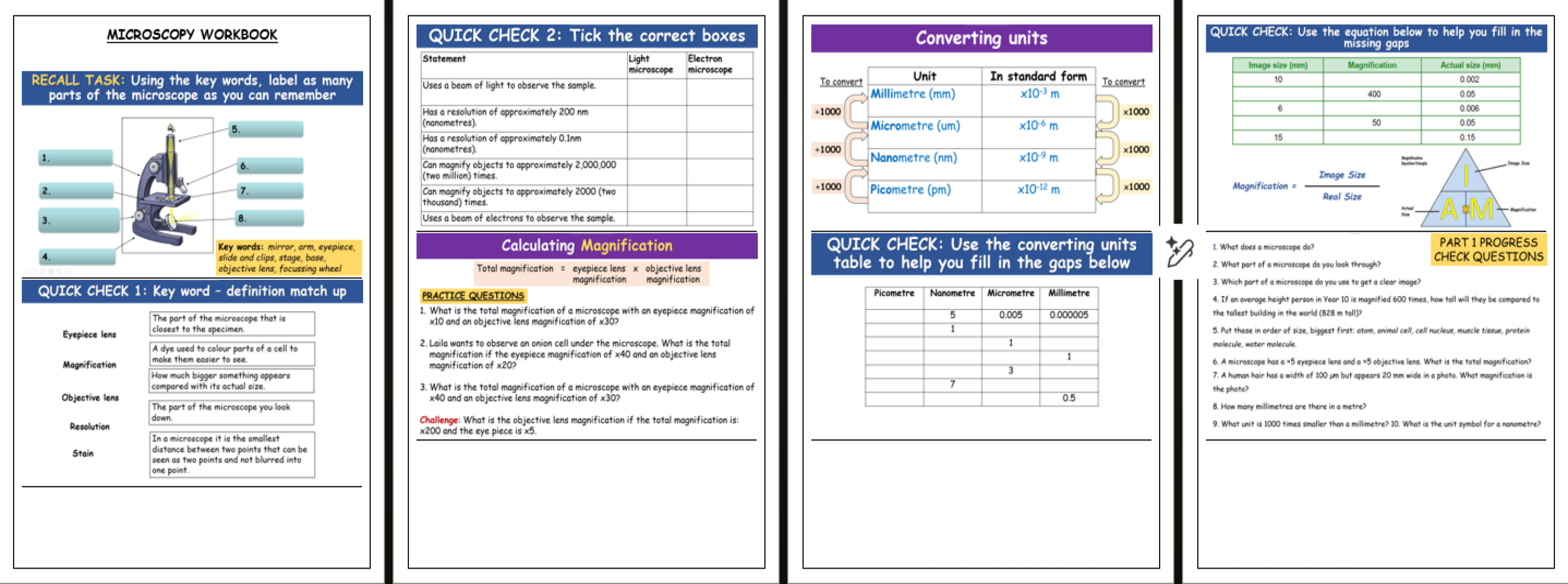 Microscopy GCSE (9-1) Biology | Teaching Resources