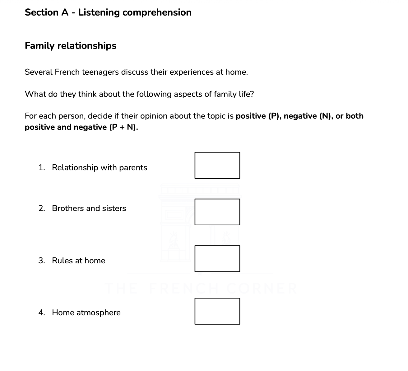 2026 AQA GCSE French Higher Listening Paper 1.1 Identity ...