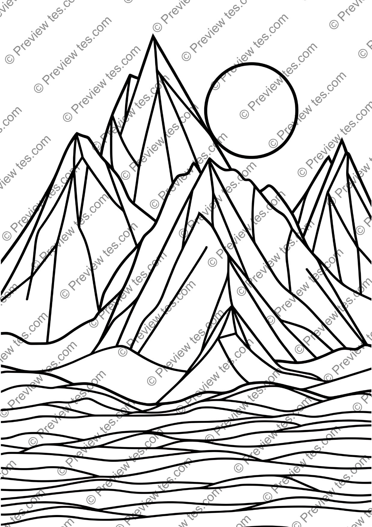 Mountain Colouring Pages | Relaxing Nature Art Activity | Printable ...