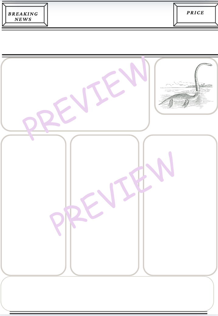 Scotland Topic Loch Ness Monster Newspaper Writing | Teaching Resources