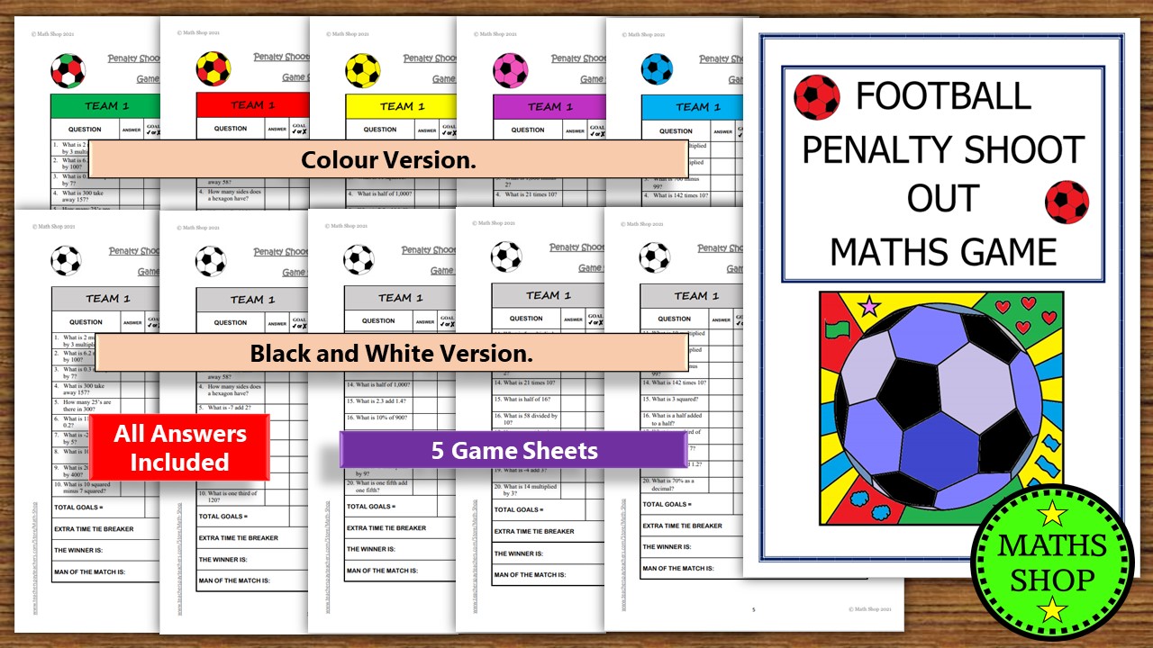 Football Mental Maths Game Teaching Resources Football Mental Maths Game Teaching Resources