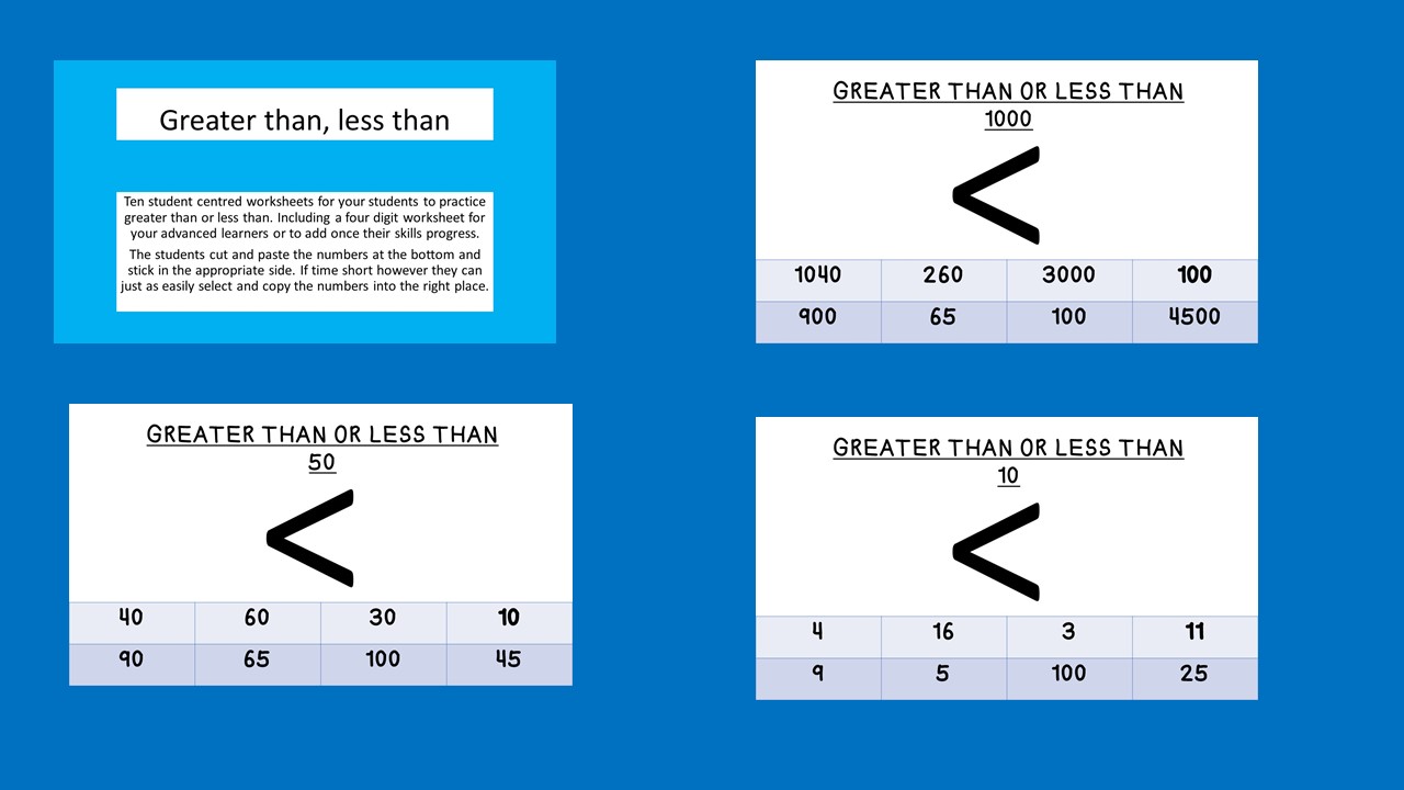 Greater Than Or Less Than Activity Teaching Resources