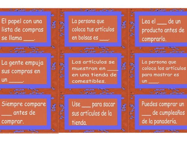 Grocery Shopping Spanish 4 Worksheet-2 Game-1 Exam Bundle | Teaching ...