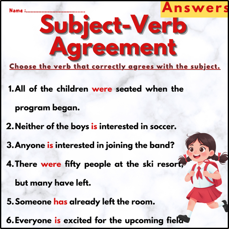 Subject-Verb Agreement Worksheets | Grammar Practice for Grades 2-6 ...