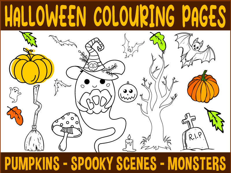 Halloween Colouring Pages – Pumpkins, Spooky Scenes and Monsters ...