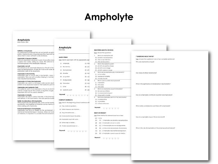 Ampholyte (Infotext and Exercises) | Teaching Resources