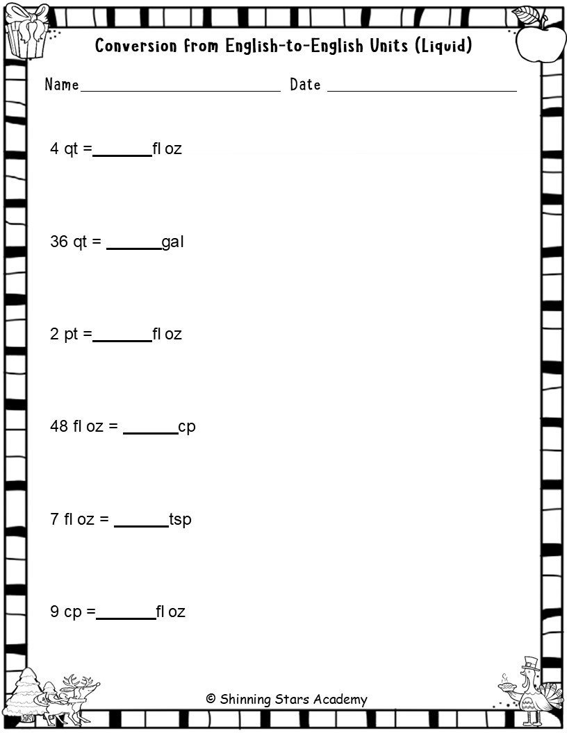 English to English Unit Conversion (Liquid) (gal, qt, pt, cp, fl oz ...