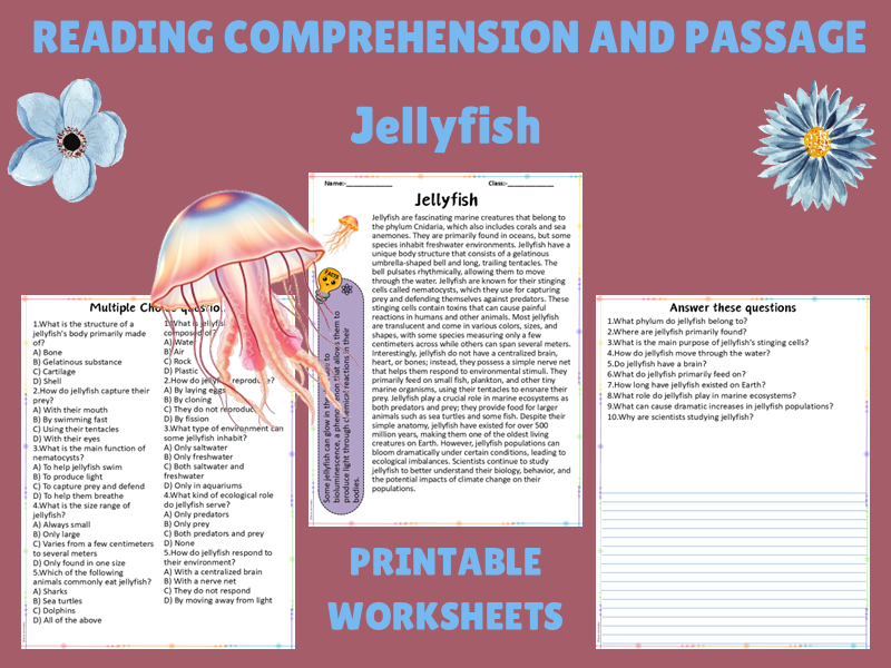 Exploring Jellyfish: Engaging Reading Passage & Thought-Provoking ...