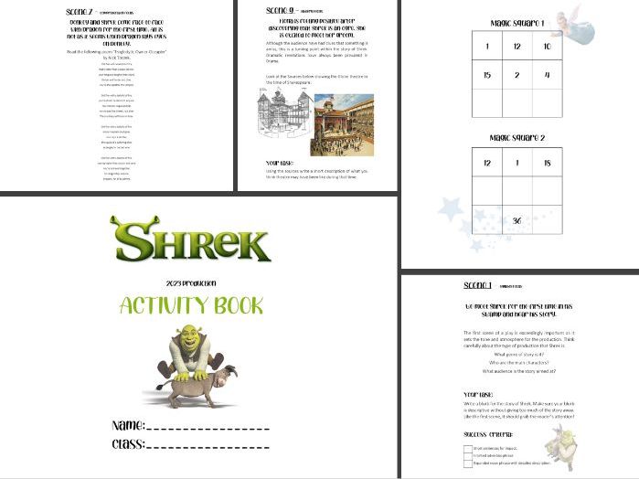 Production Activity Booklet Year 6 - Shrek | Teaching Resources