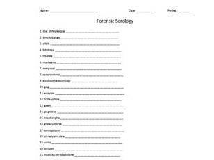 Forensic Serology Word Scramble for a Forensics Course | Teaching Resources