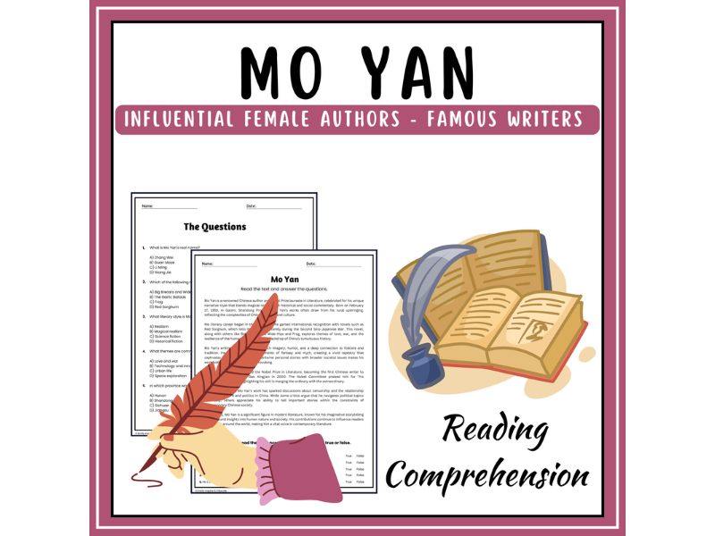 Mo Yan Reading Comprehension Passages & Questions Worksheets | Teaching ...